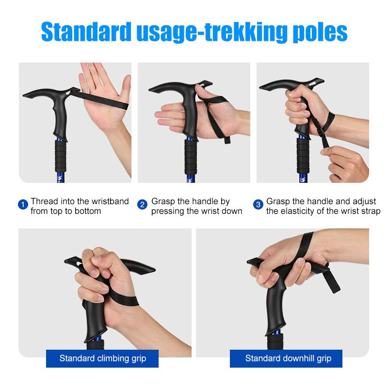 2 Piece Set Of Nordic Cane Telescopic Baton Travel... – Grandado