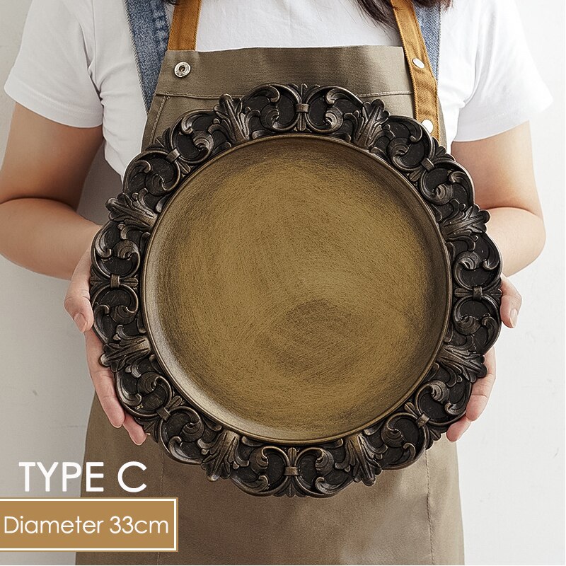 12inch Retro Plate PPE Plastic Bread Fruit Plate T... – Grandado