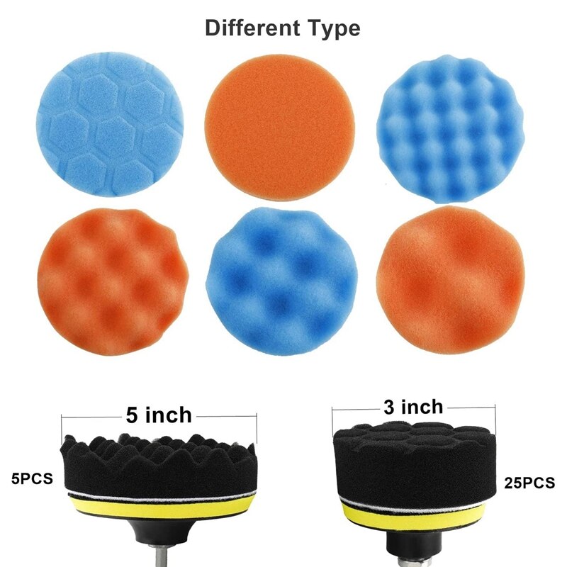 Polijsten Pad Kit 39Pcs Auto Boor Polijsten Pad Se... – Grandado