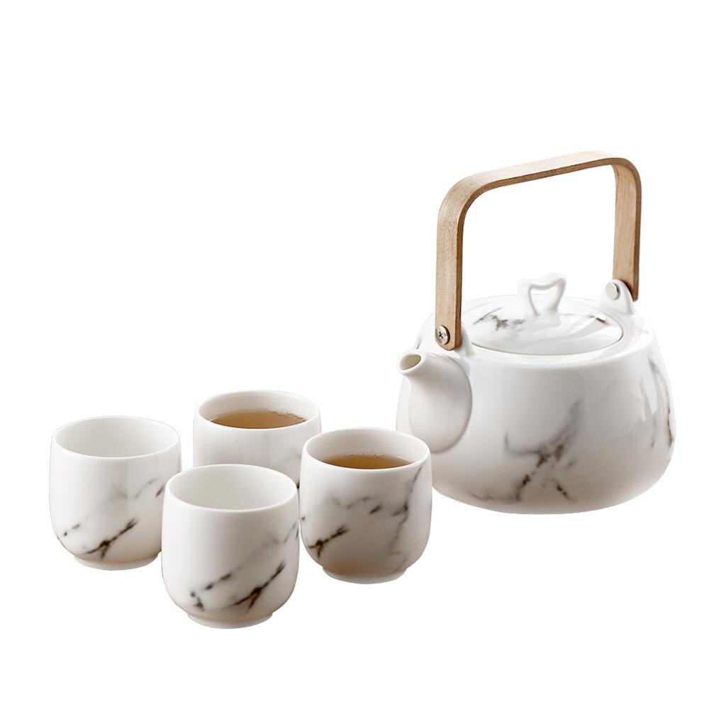 Japanese Classic Marble Ceramic Tea Set with Flowe... – Grandado