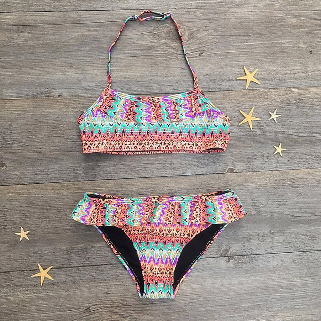 Geometry Print Swimwear Teen Children Girls Africa... – Grandado