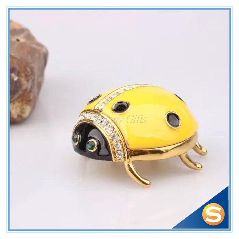 Hand- Painted Ladybug Trinket Box with Rich Enamel... – Vicedeal