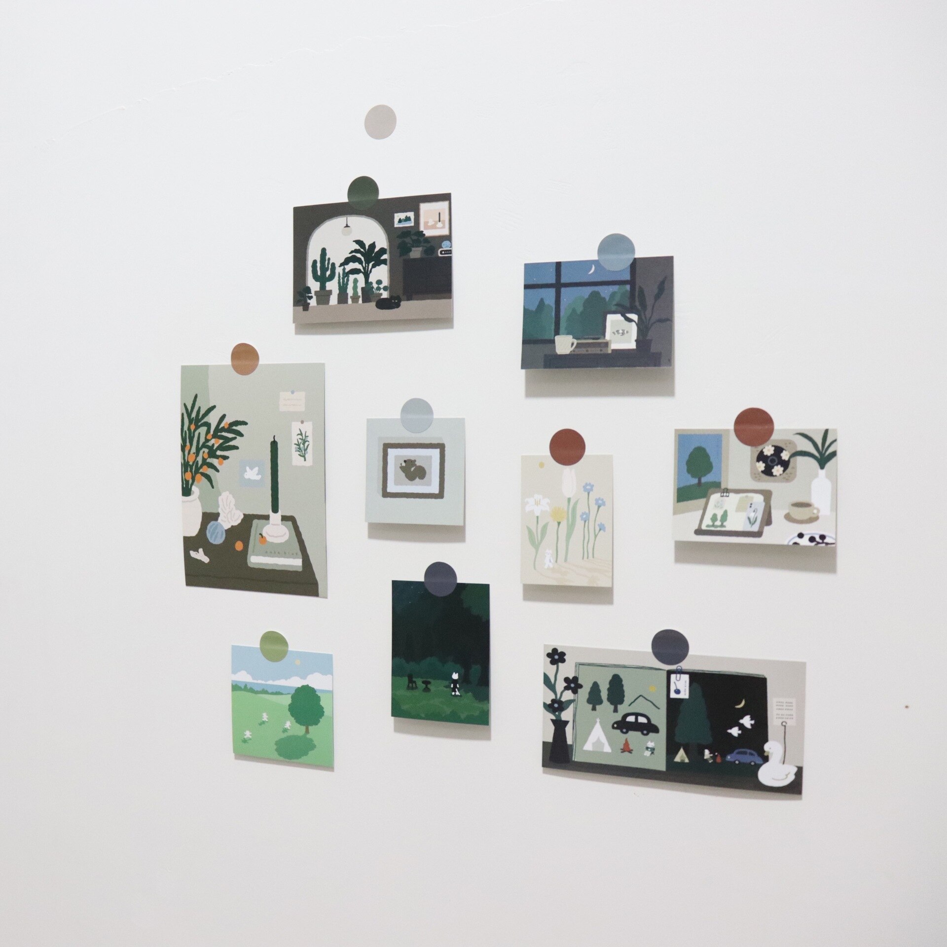 Ins 9 Sheets Simple Forest Series Postcard Room Wa... – Grandado