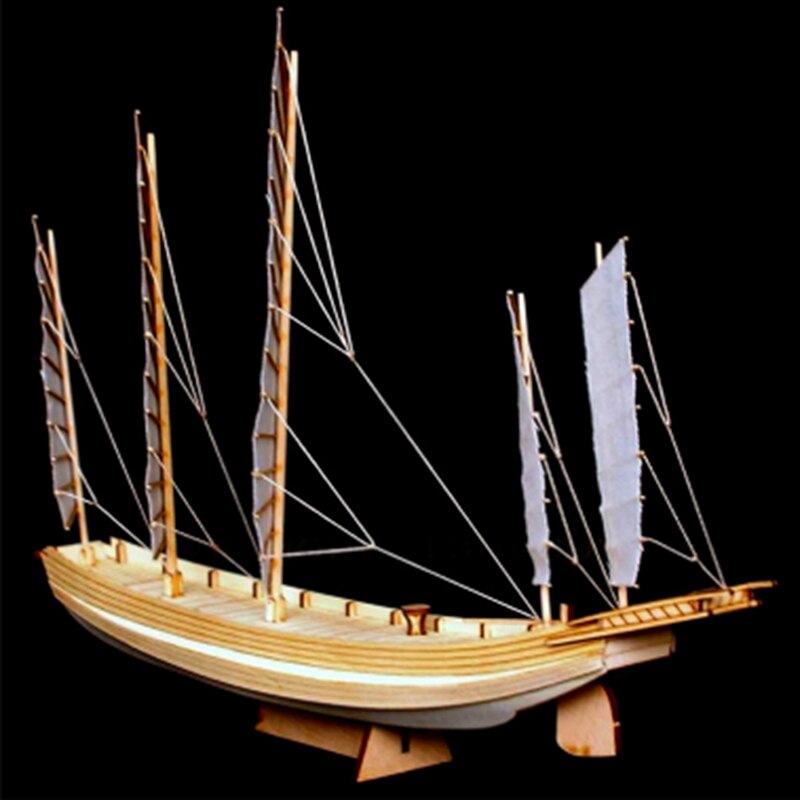 1 Set Chinese Sand Boat Wooden Assembly Model Kit ... – Grandado
