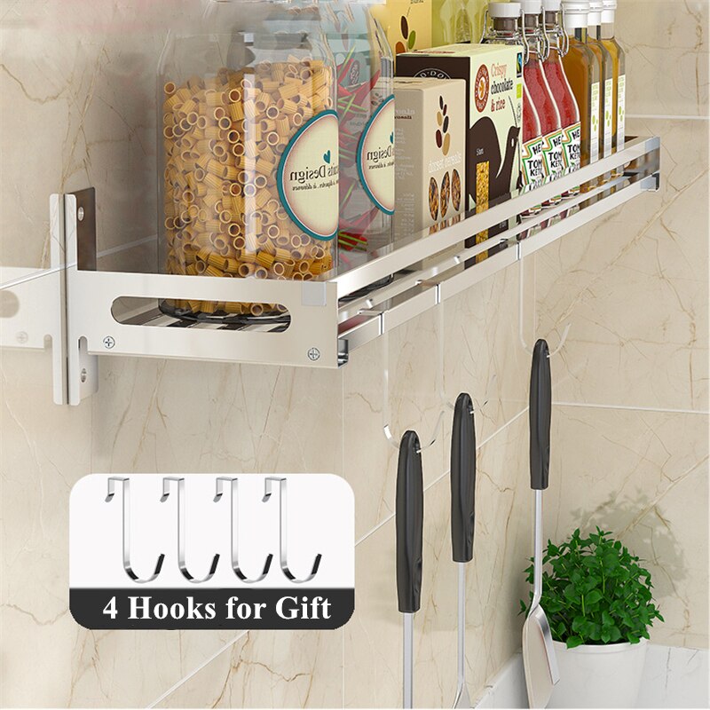 Kitchen Wall-Mounted Storage Shelf Rack Hanging Ho... – Grandado