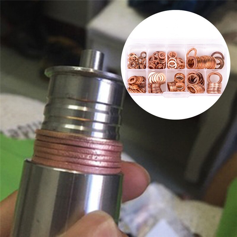 200 Pcs Copper Washer Gasket Shims Set Flat Ring S... – Vicedeal