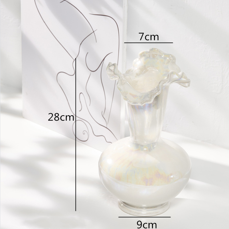 ceramic vase Shell gloss White flower vase Abstrac... – Vicedeal