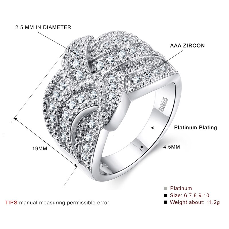 Luxe Romantische AAA Zirconia Ring voor Vrouwen Zi... – Grandado
