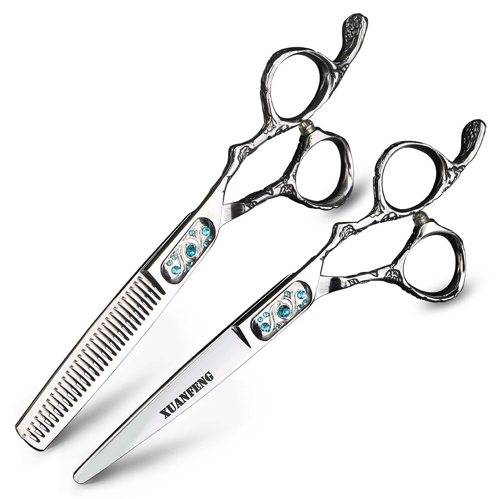 XUAN FENG Rose Carving 6 Inch Barber Hair Scissors... – Grandado