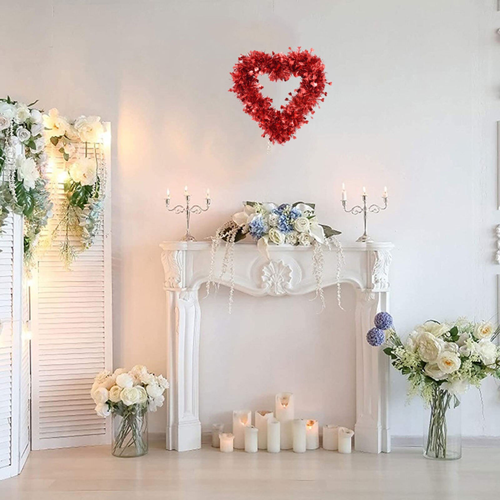 Valentijn Hart Kransen Rode Klatergoud Garland Dec... – Grandado