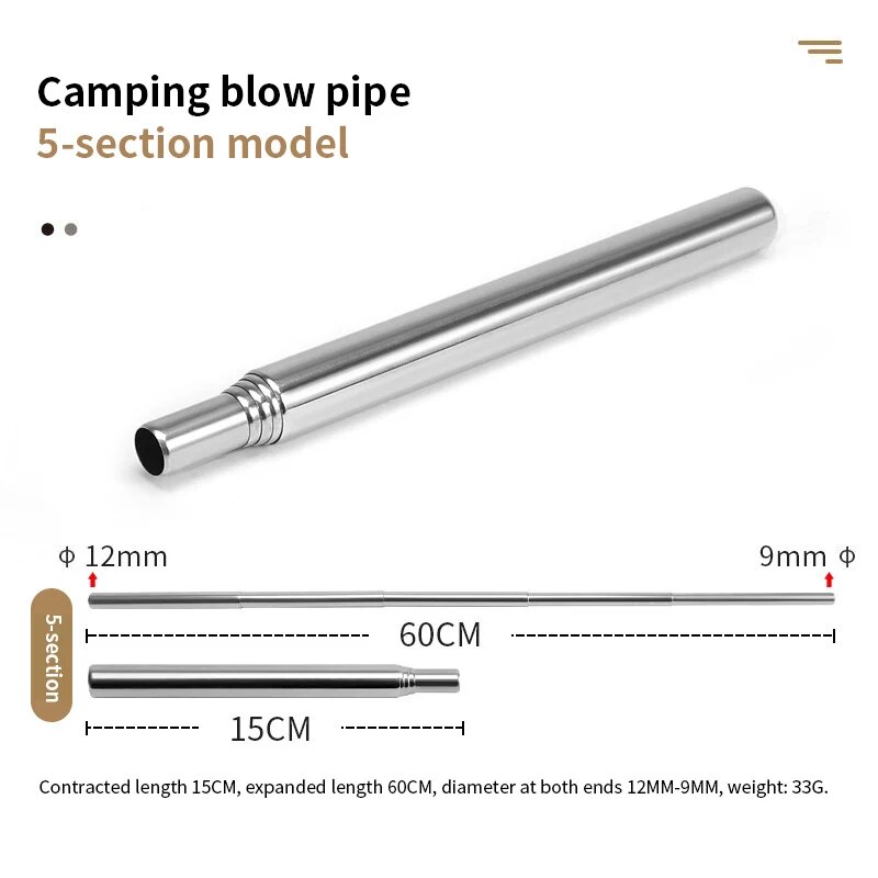 Outdoor Camping Blow Fire Tube Blowpipe Collapsibl... – Grandado