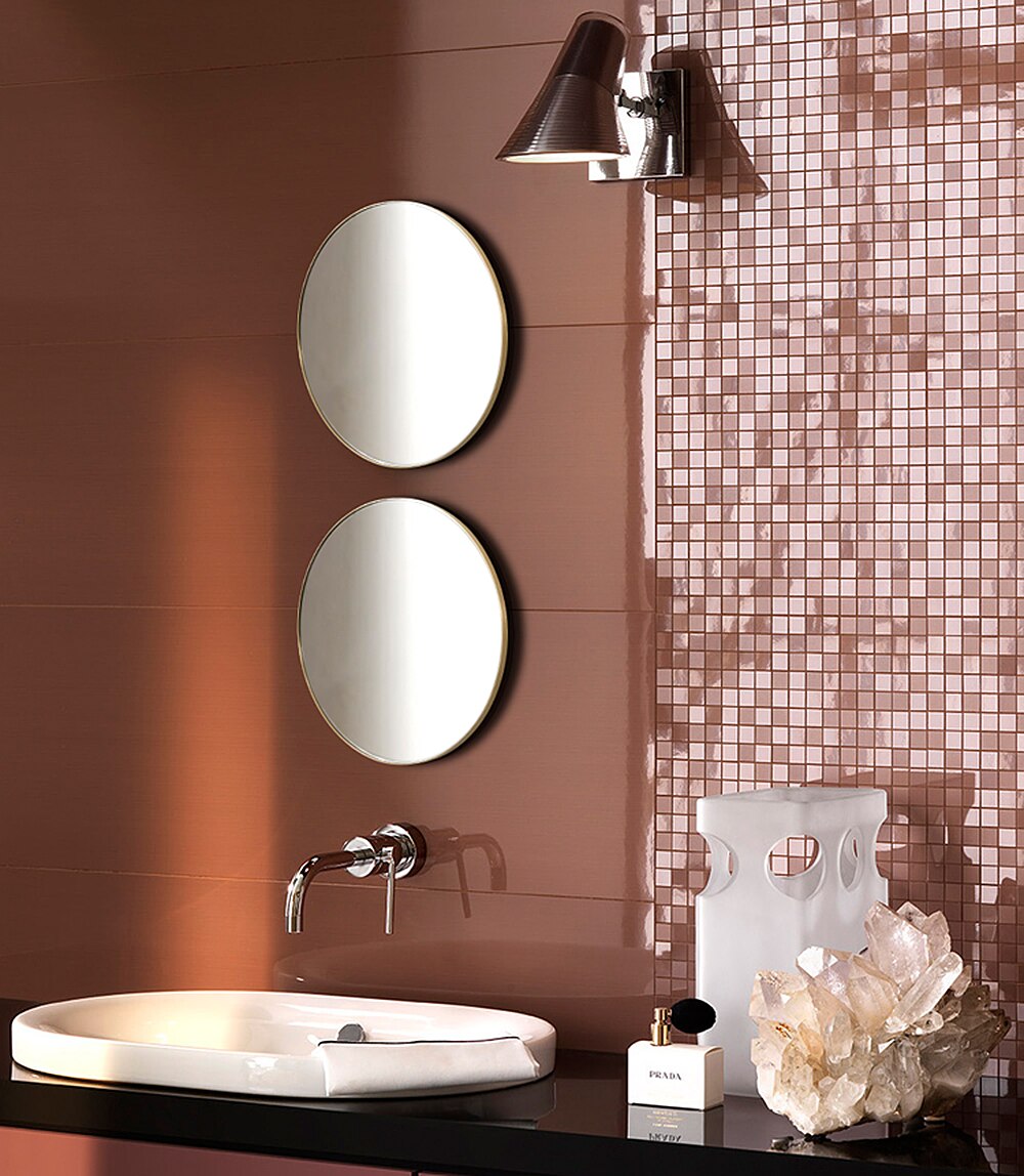 Brushed Metal Gold Wall Mirror | Glass Panel Gold ... – Vicedeal