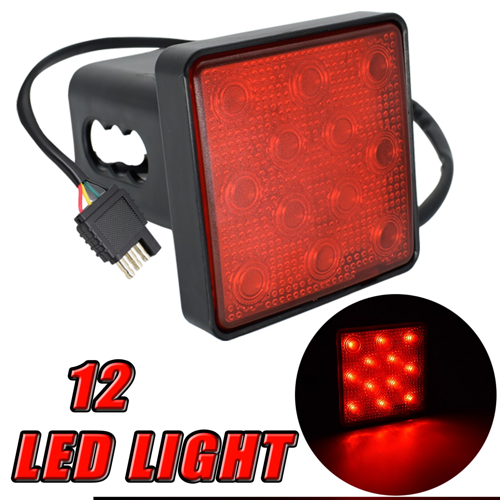 Truck Trailer Hitch Cover With 12 LED Brake Light ... – Grandado