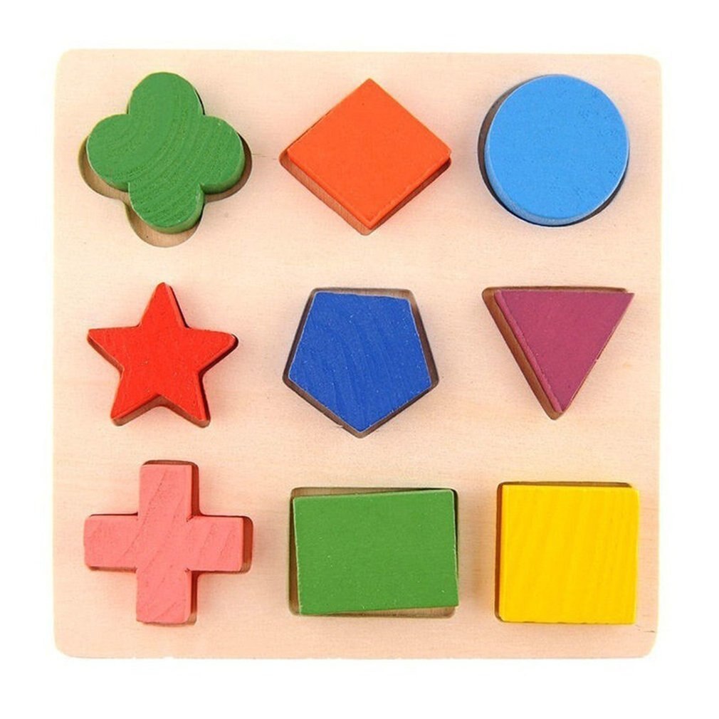 Baby Wooden Geometry Block Puzzles Kids Cognitive ... – Grandado