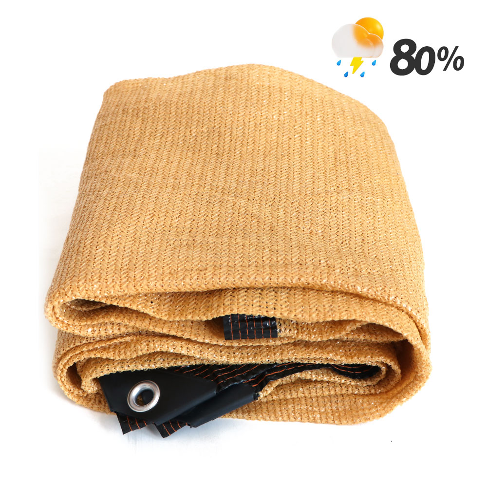 Beige 80% Shading Rate HDPE Shadow Mesh Outdoor Pa... – Grandado