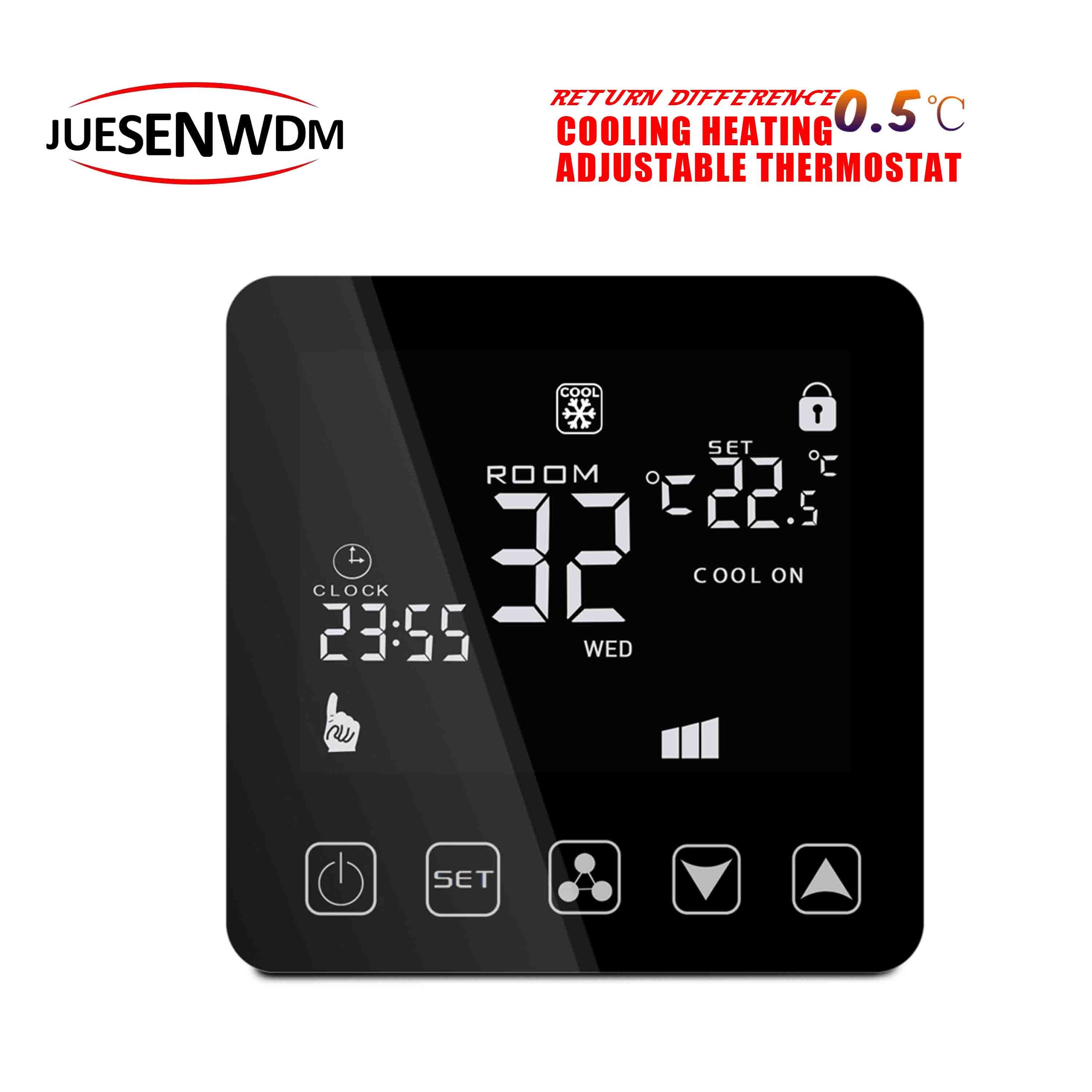 EU 4P digital programmable room thermostat for fan... – Vicedeal