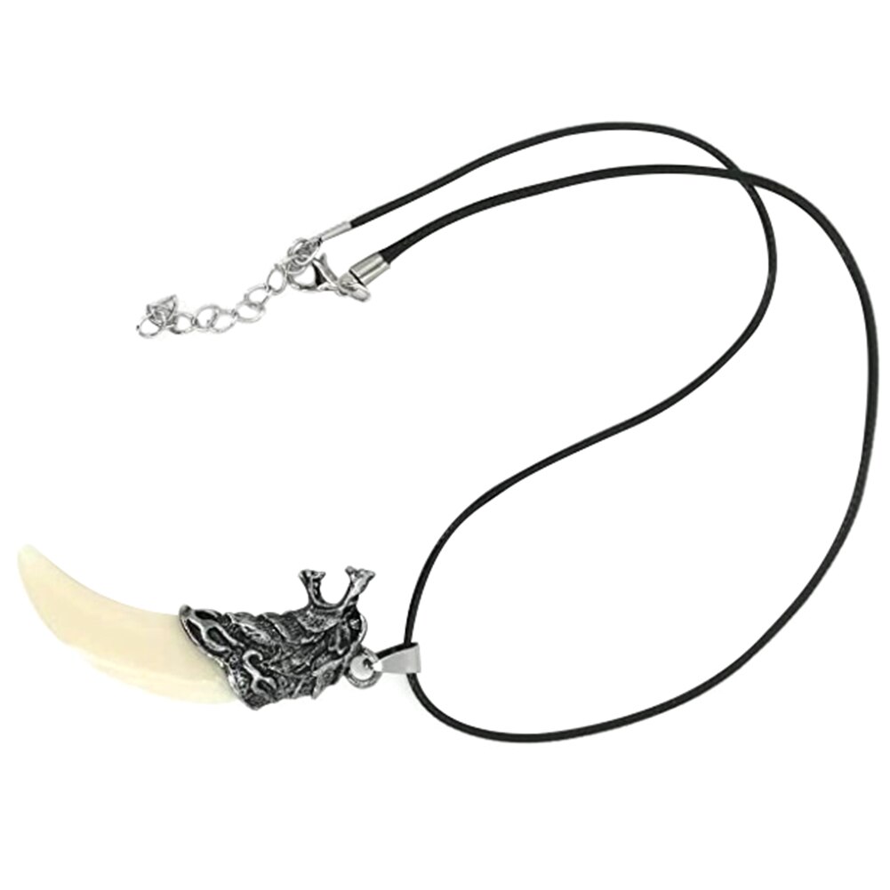 Colmillo de lobo colgante collar de de joyería bri... – Grandado