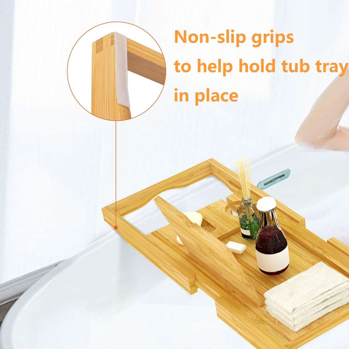 Extendable Bathroom Shelf Bathtub Tray Shower Cadd... – Grandado