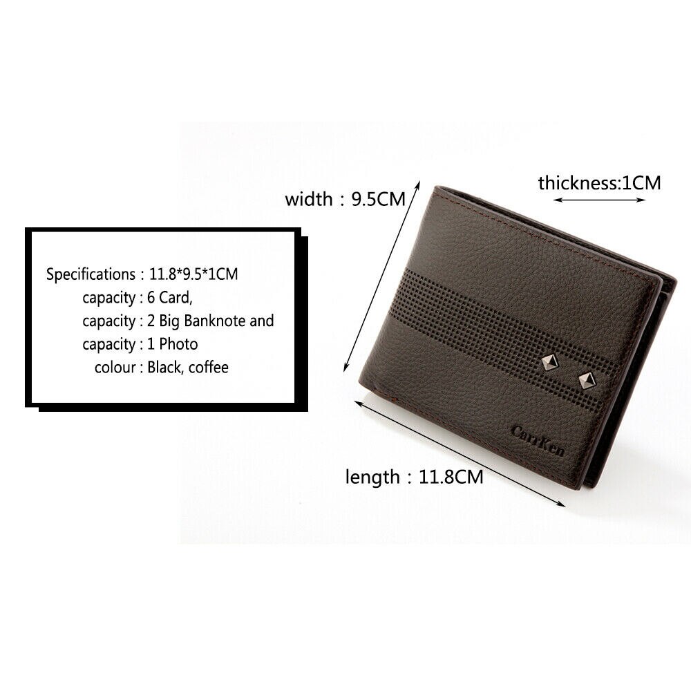 Men's classic bi-fold wallet solid color rivet pur... – Grandado