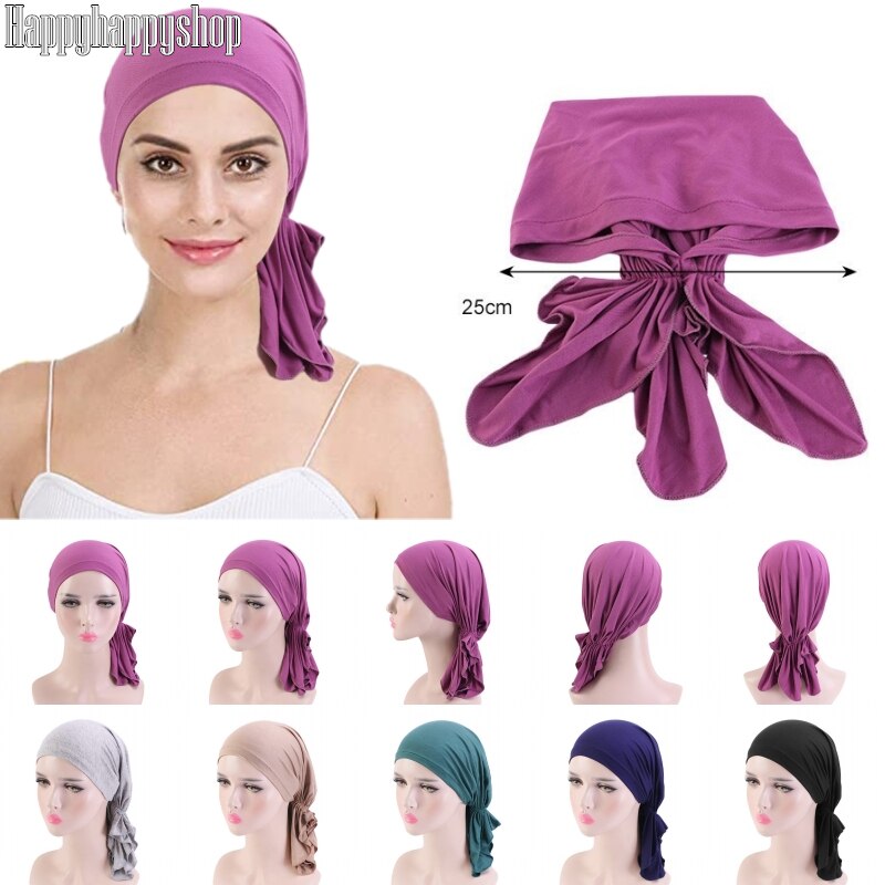 Bamboo Cotton Pre-Tied Chemo Caps Women Muslim Isl... – Vicedeal