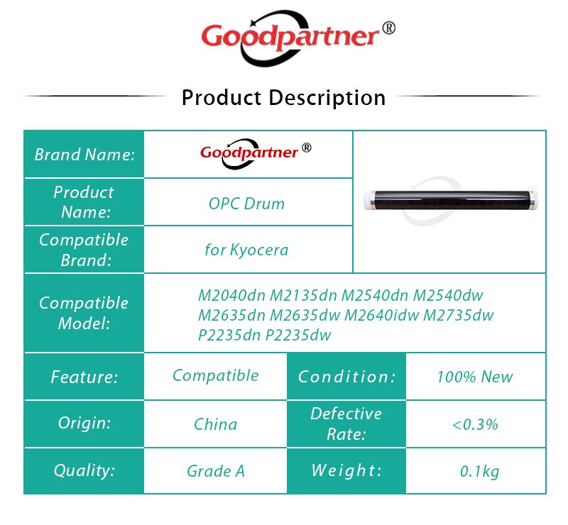 DK-1150 DK1150 302RV93010 OPC, tambor para Kyocera... – Grandado