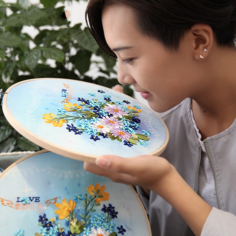 DIY Ribbon Embroidery kit for Beginner, Floral & F... – Grandado