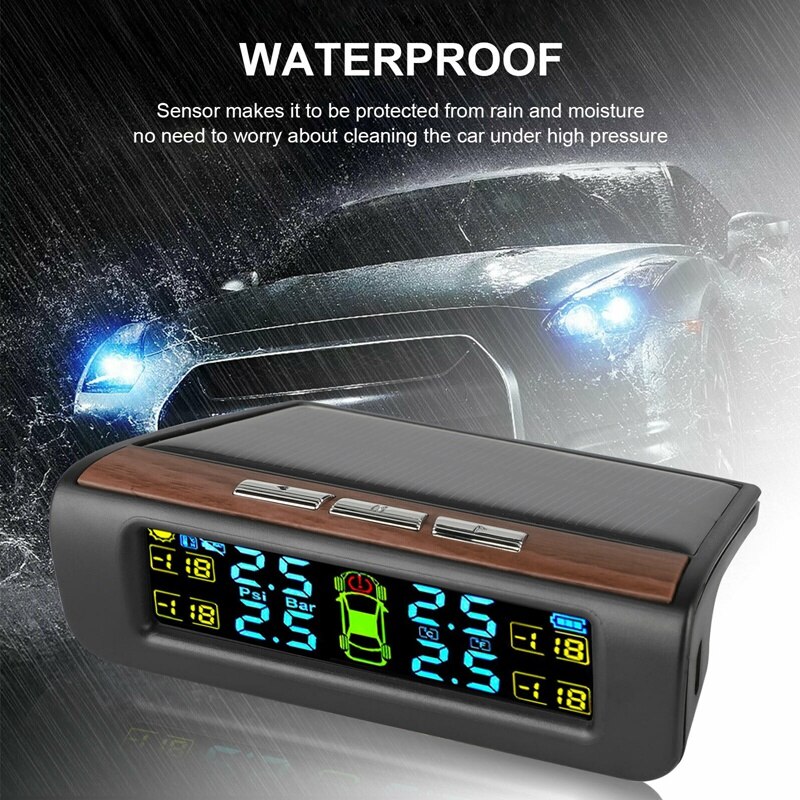 Wireless Solar TPMS LCD Car Tire Pressure Monitori... – Vicedeal