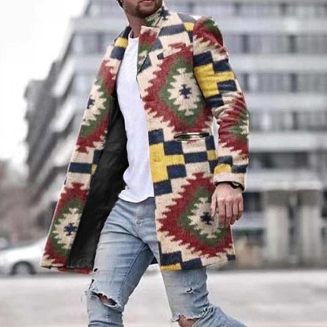 Men Coat and Jackets Luxury Trendy Printed Slim Fi... – Grandado
