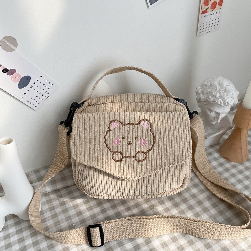 Korean Canvas Bag Women Small Square Purse Embroid... – Vicedeal