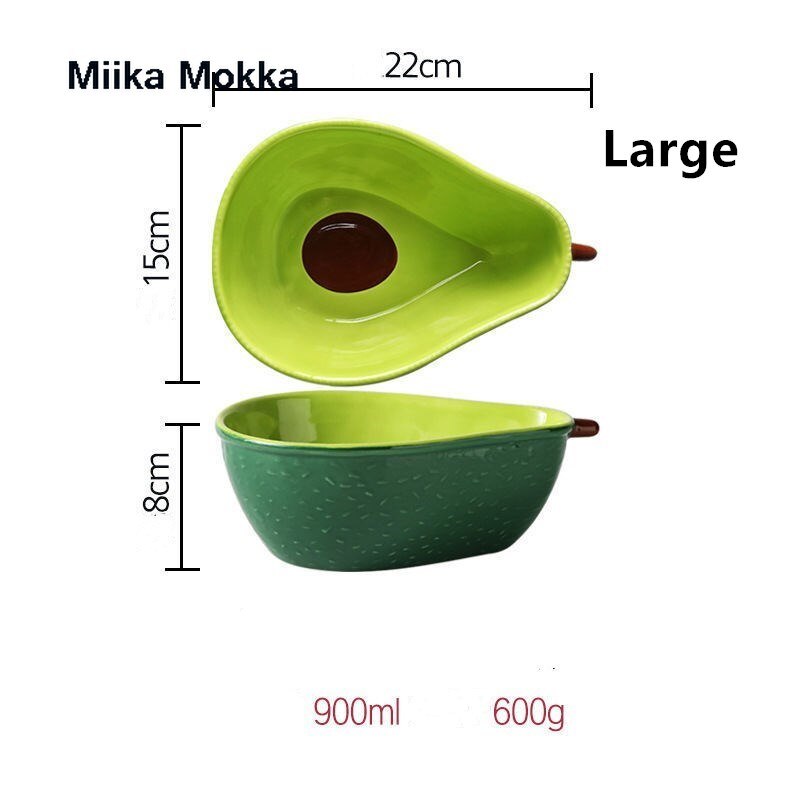 Avocado Plate Cute Ceramic Avocado Noodle Bowl Hou... – Grandado