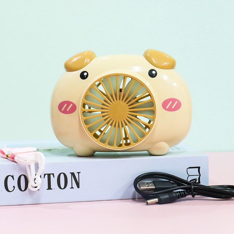 Cute Pig Cartoon Fan Holding Light Hanging Neck US... – Vicedeal