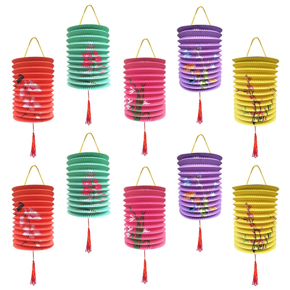 10pcs Portable Chinese Lanterns Colored Paper Lant... – Vicedeal