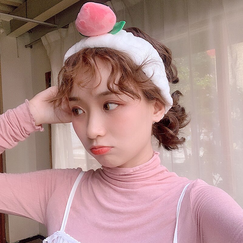 Peach Hair Band Cartoon Elastic Headbands Face Mak... – Grandado