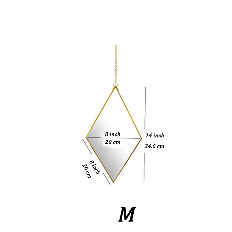 Nordic Diamond Style Mirror,Golden Frame,Wall-moun... – Grandado