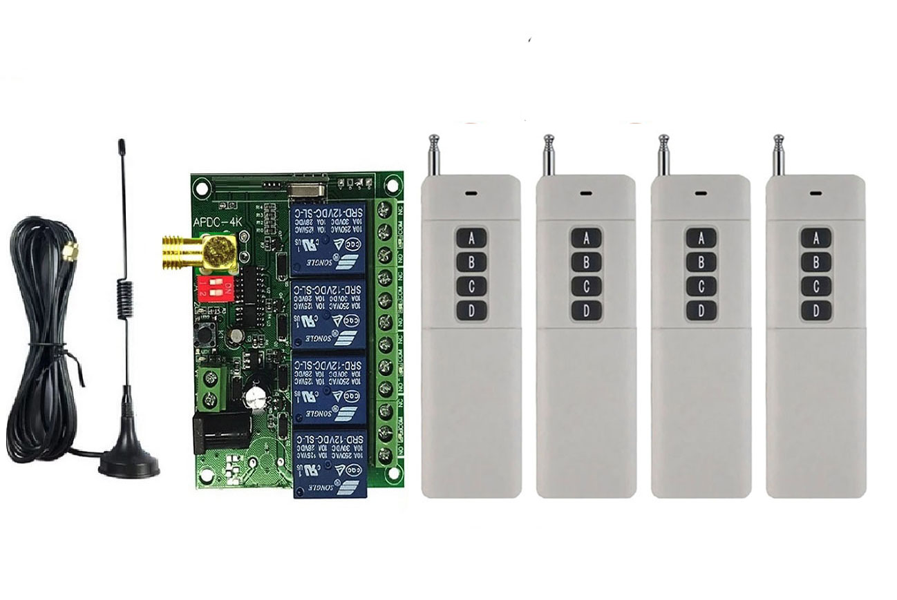 433MHZ DC12V 24V 4CH RF Wireless Remote Control Sw... – Grandado