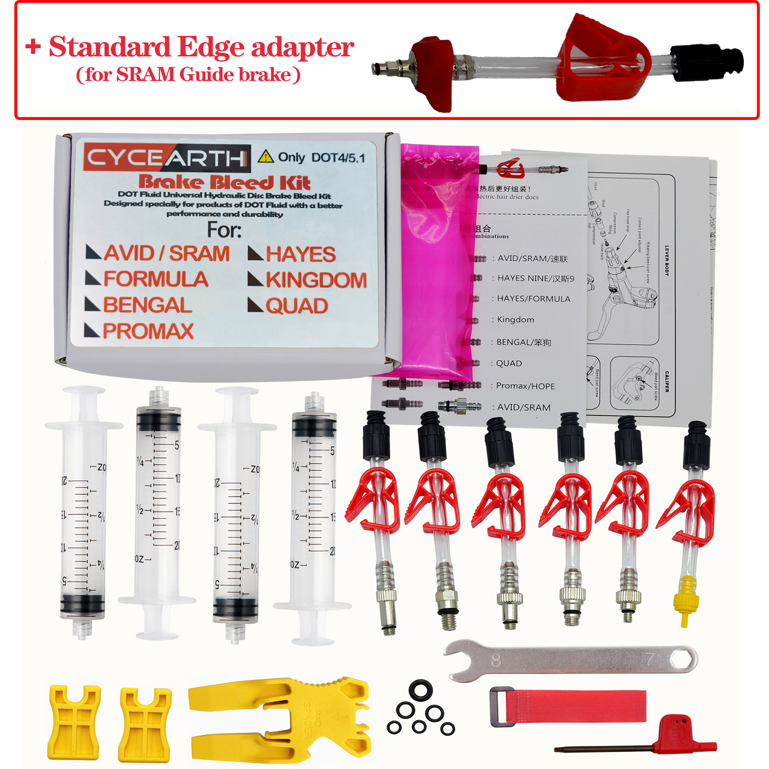 Bike DOT Oil Disc Brake Bleed Kit tool For Avid Sr... – Grandado