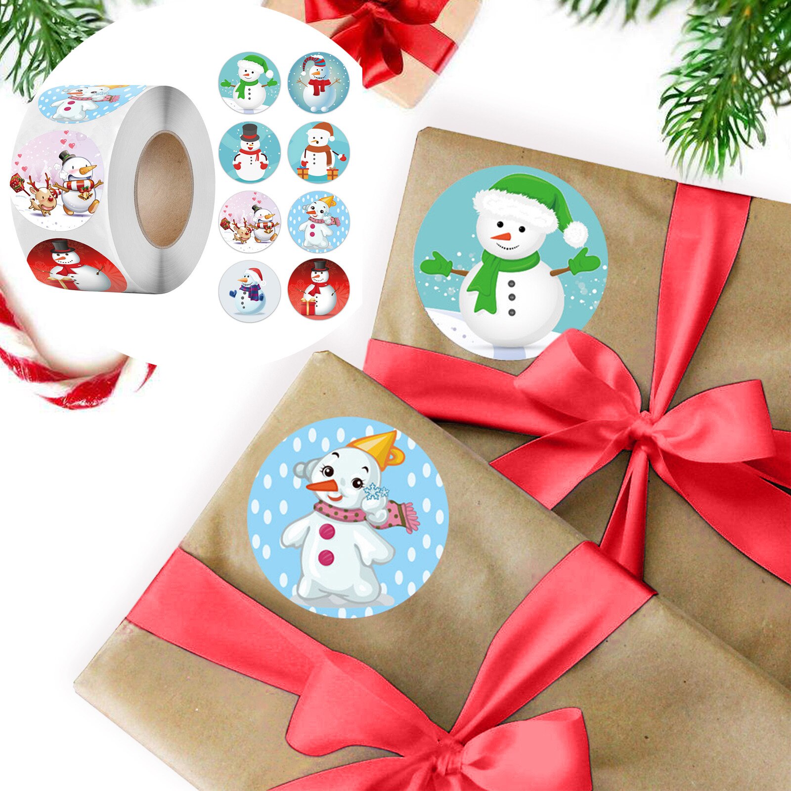 25# Pack Sticker Christmas Decorating 1 Roll 500 P... – Vicedeal