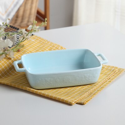 8inch, color embossed porcelain baking tray, ceram... – Grandado