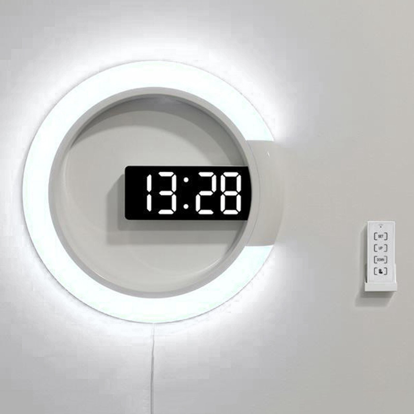Hogar Digital 3D 12 "reloj de pared LED Control re... – Grandado