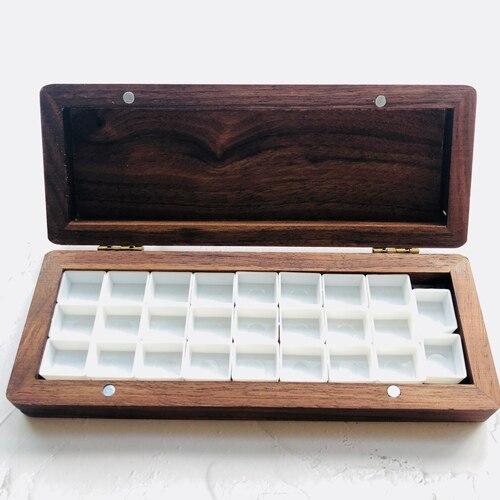 Handmade wooden watercolor pallette North America ... – Vicedeal