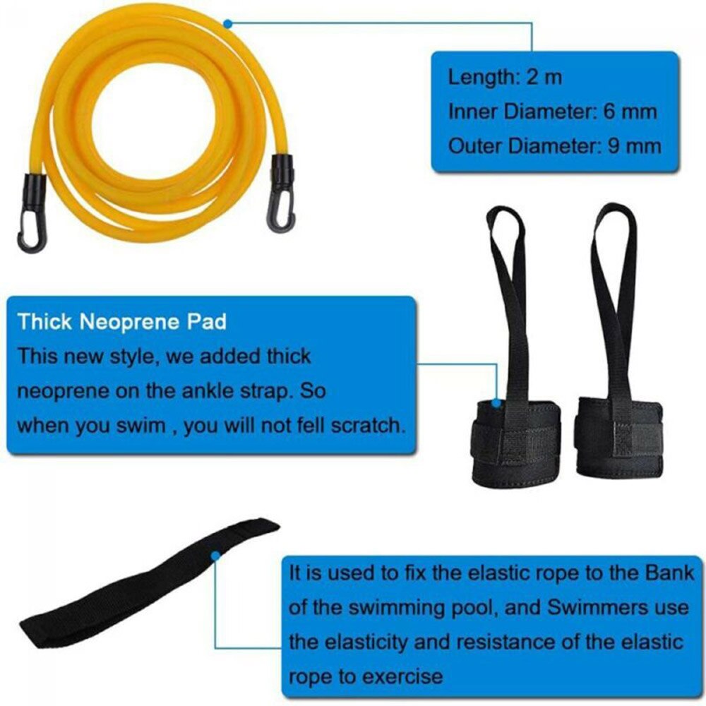 2M Swimming Trainer Foot Belt Resistance Leash Poo... – Vicedeal