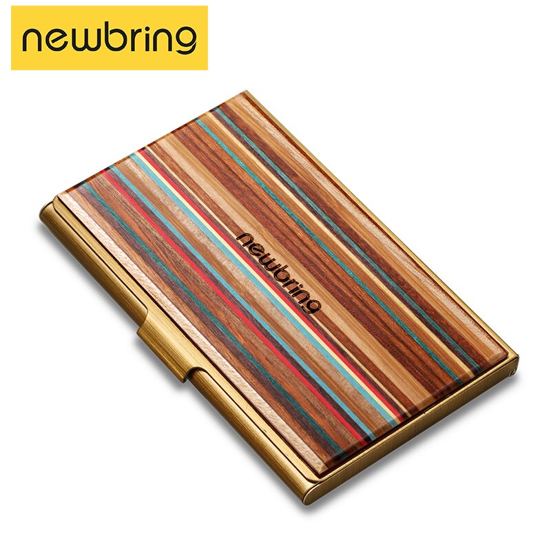 Bring Business Card Case Wood and Metal Material B... – Vicedeal