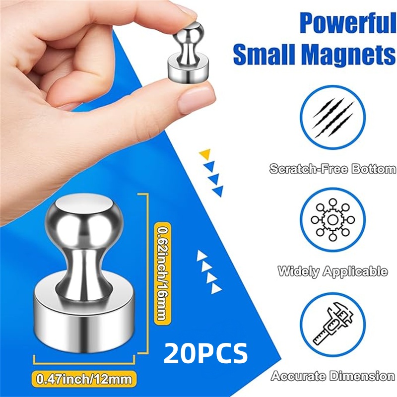 6/10/20 Pack Pin 12x16mm Magnetic Push Pins, Small... – Grandado