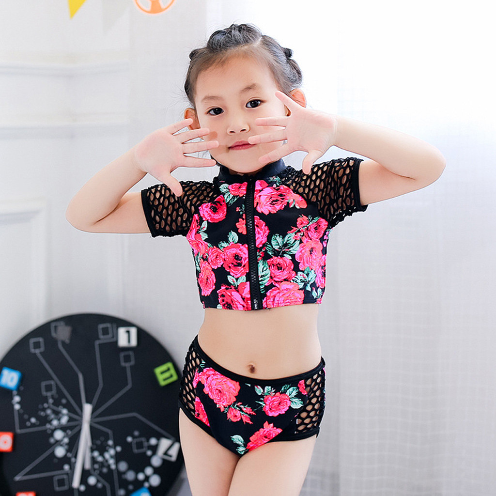 Toddler Kid Baby Girls Short Sleeve Floral Pool Be... – Grandado