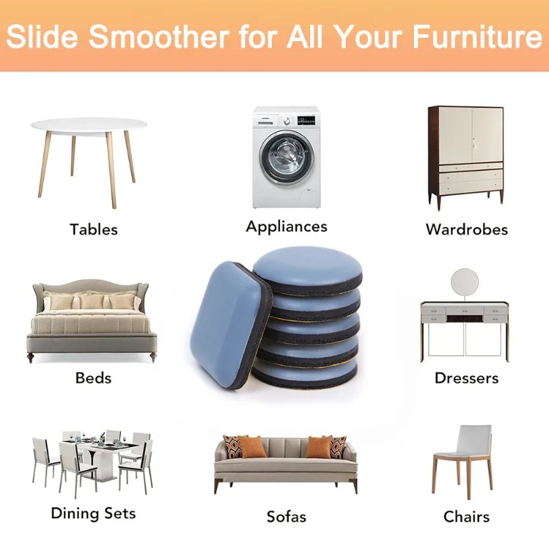20/4Pcs Furniture Slider Pads Table Chair Leg Slid... – Grandado