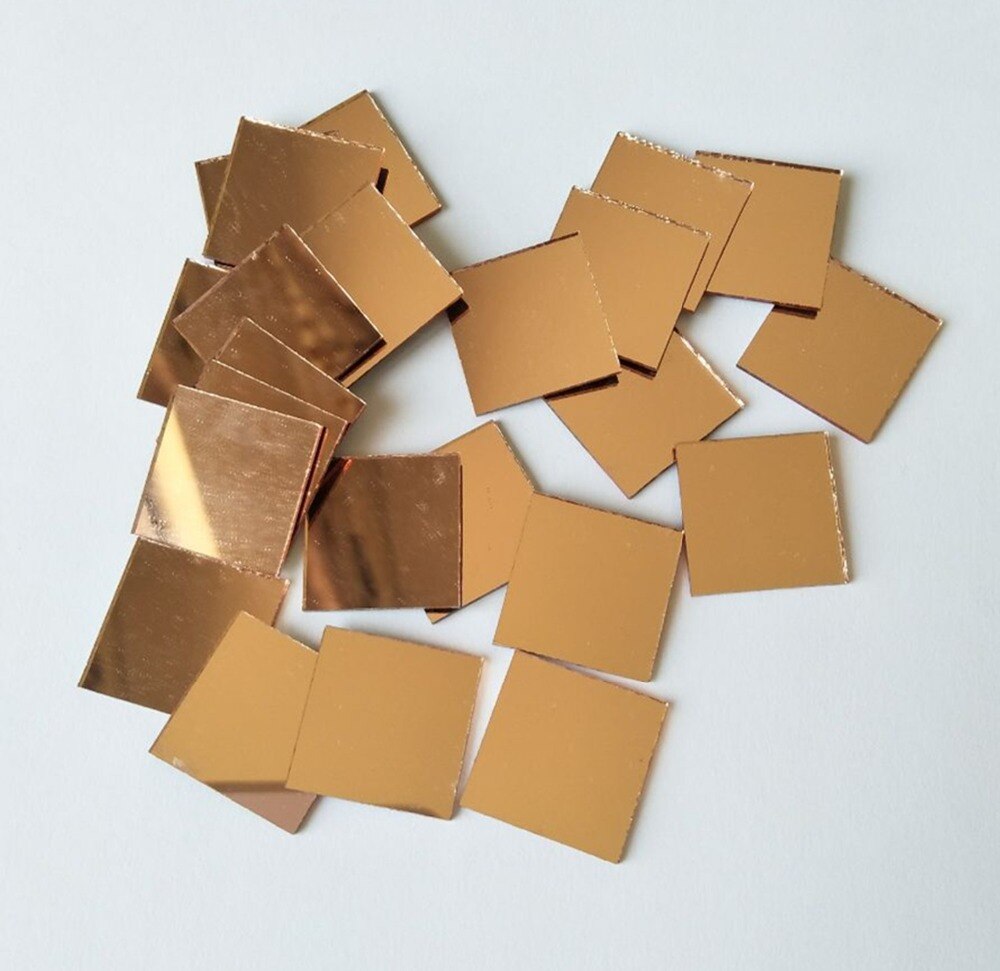 2x2cm Light Rose Gold Small Glass Square Craft Mir... – Vicedeal