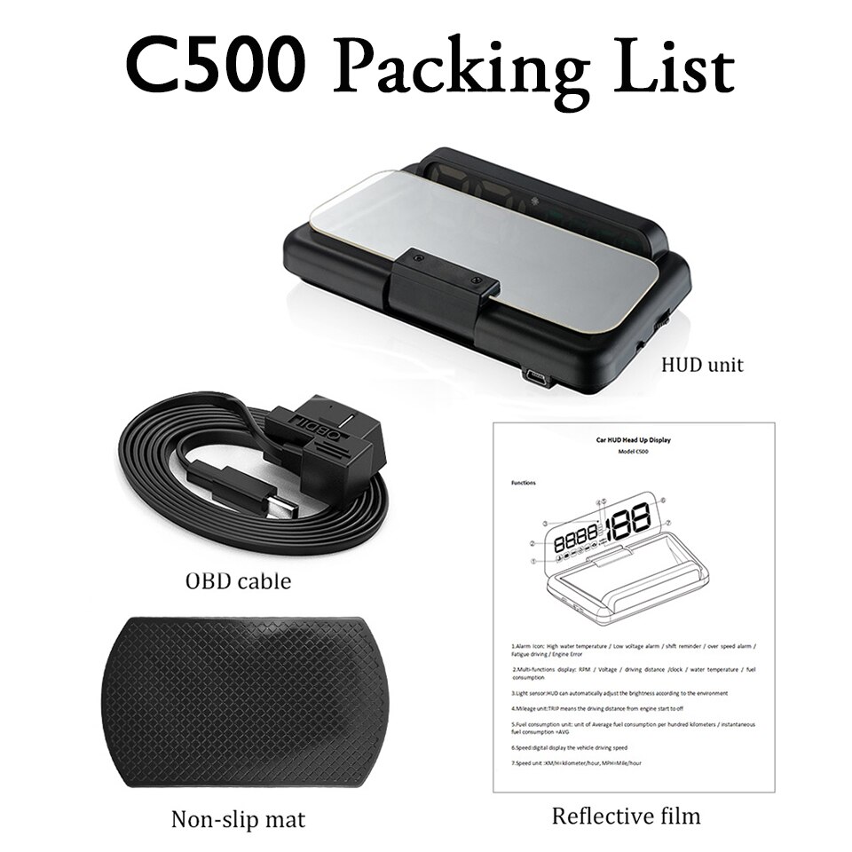 Car Speedometer Windshield Projector HUD Head Up D... – Grandado