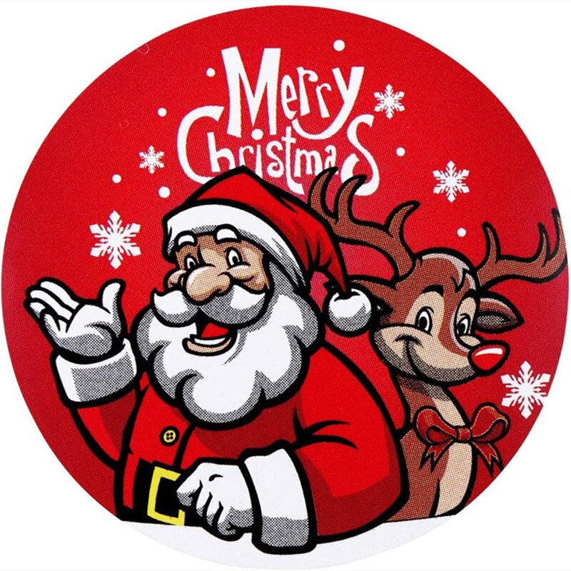 1/1.5 Inch Merry Christmas Sticker Santa Claus Elk... – Grandado