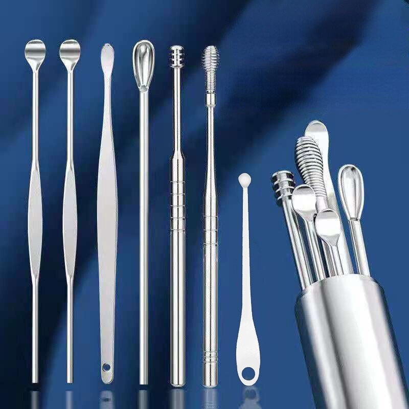 6/7 piece set of stainless steel earwax collector ... – Grandado