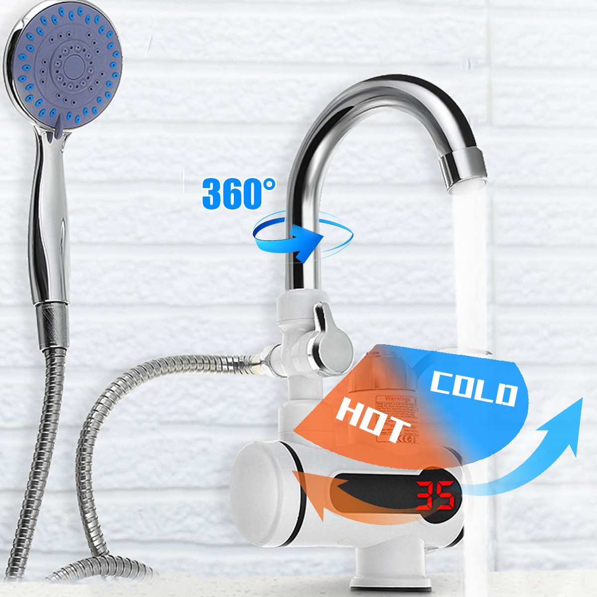 3000W Tankless Water Heater Faucet 3S Fast Heating... – Grandado